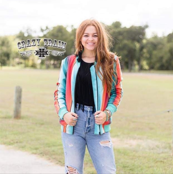Crazy Train | Jackets & Coats | Crazy Train Orange Serape Western ...